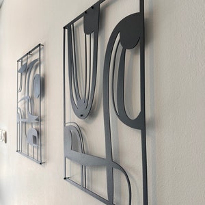 Mid Century Wall Decor Set, Abstract Metal Wall Art, Living Room Wall ...