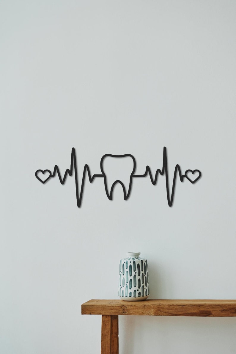 Tooth Heartbeat Metal Wall Art: Dentist Office Decor - Etsy