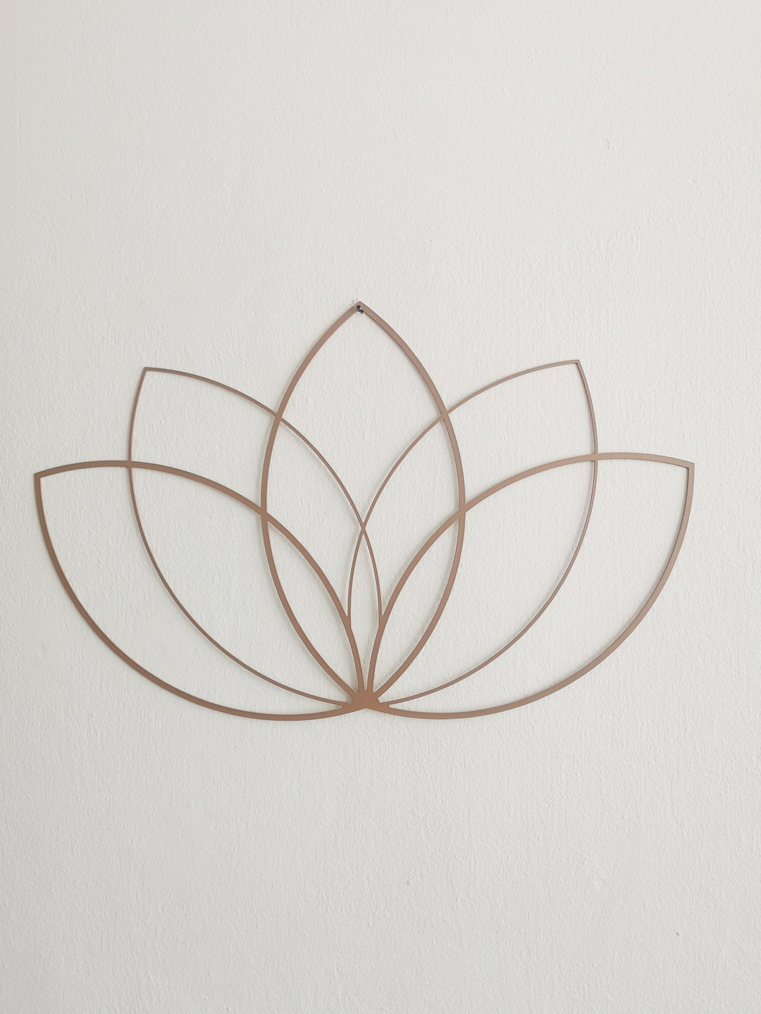 Rose Gold Wall Decor, Lotus Metal Wall Art, Minimal Lotus Metal Sign ...