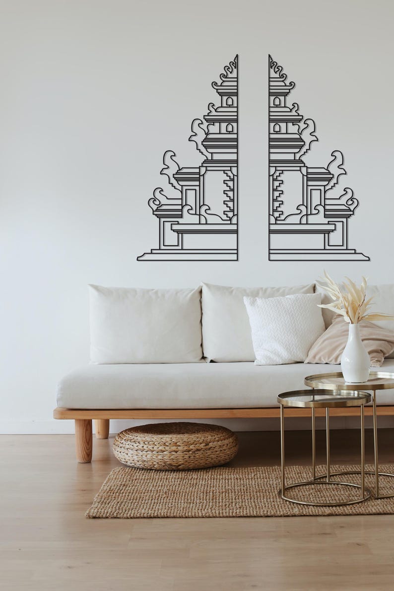 Balinese Temple Gate Metal Wall Art: Entrance Decor, Yoga Studio Sign ...