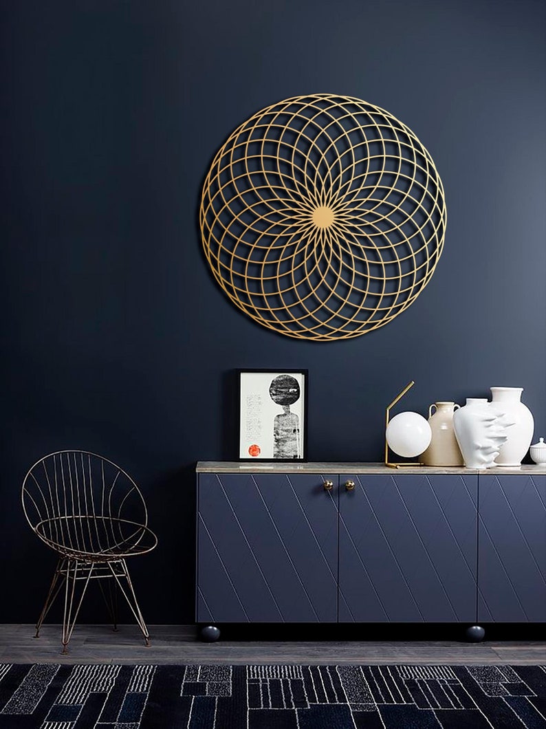 Eternal Life Lotus Metal Wall Art: Gold Sacred Geometry - Etsy