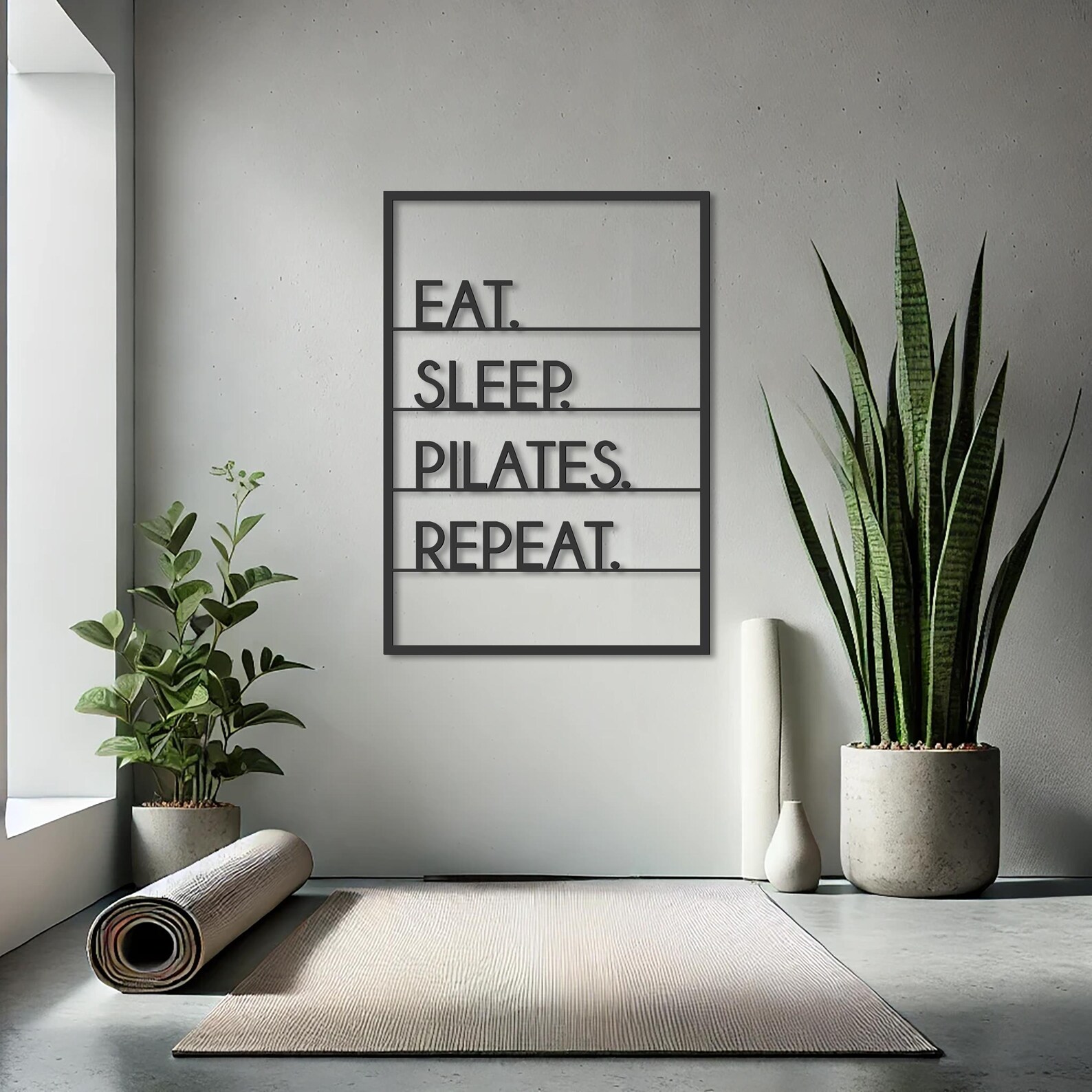 Pilates Studio Metal Wall Art: Eat Sleep Pilates Repeat Sign - Etsy