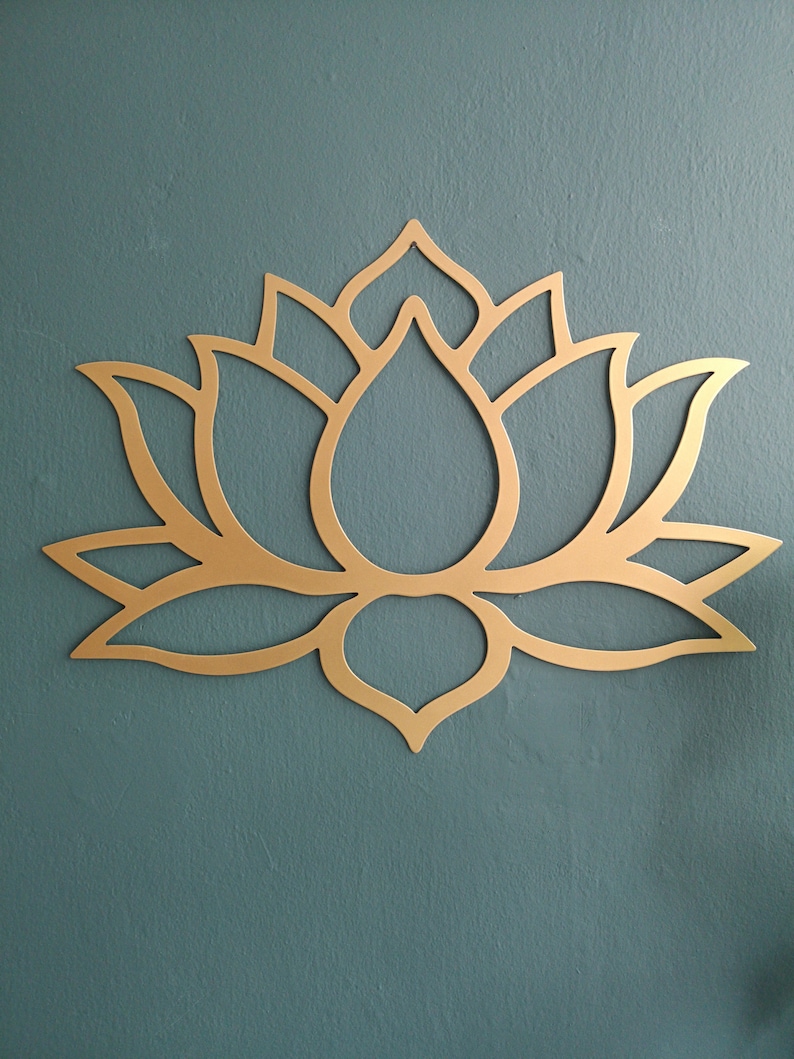 Lotus Metal Wall Art, Lotus Flower Decor, Large Wall Decor, Gold Wall ...