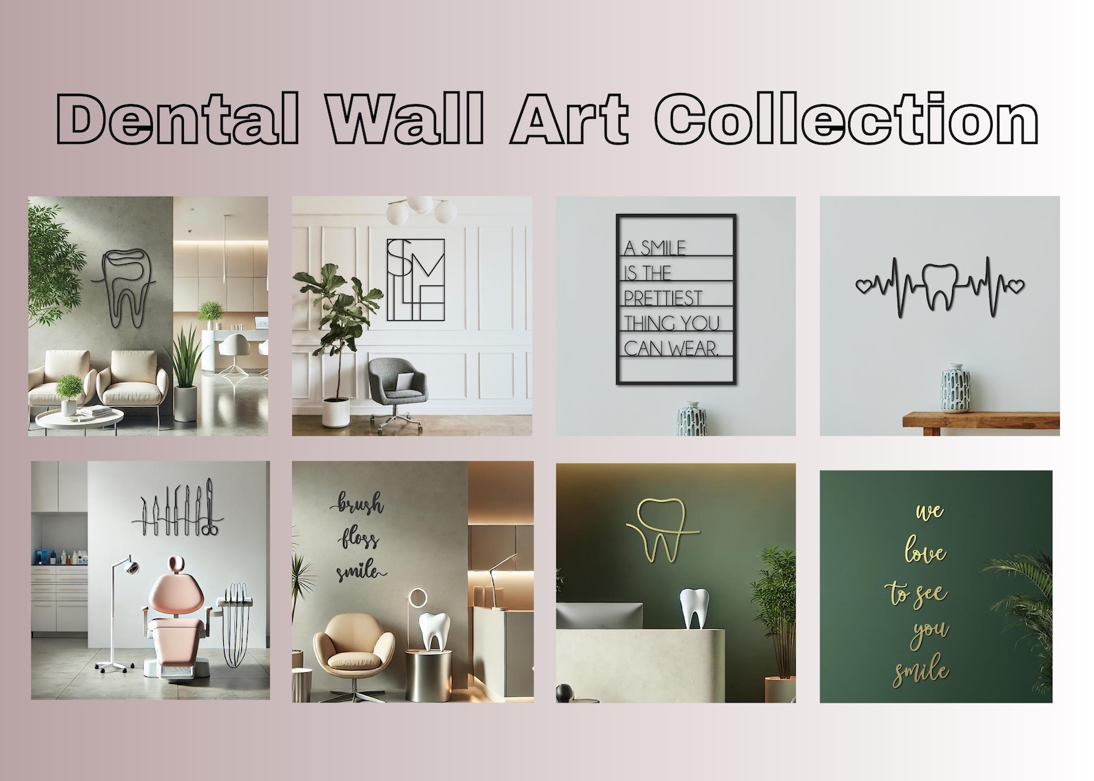 Smile Metal Wall Art: Modern Dental Office Decor - Etsy