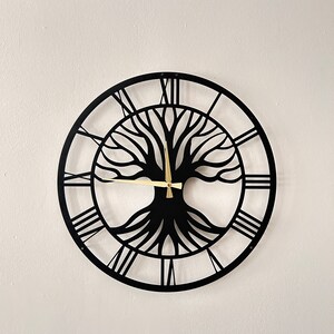 Tree of Life Metal Wall Clock: Large Silent Office Decor - Etsy