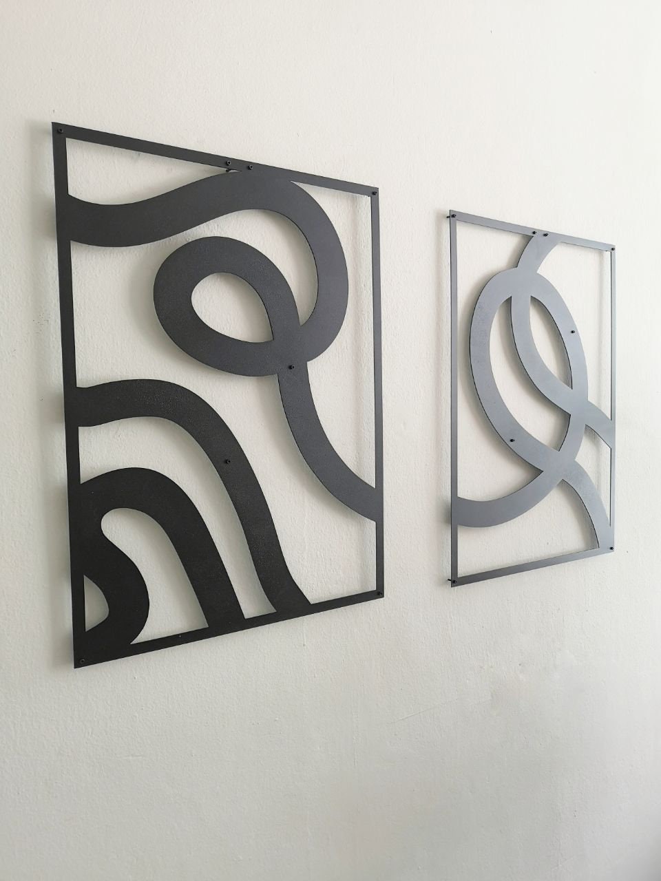 Abstract Metal Wall Art Wall Decor Set Living Room Wall - Etsy