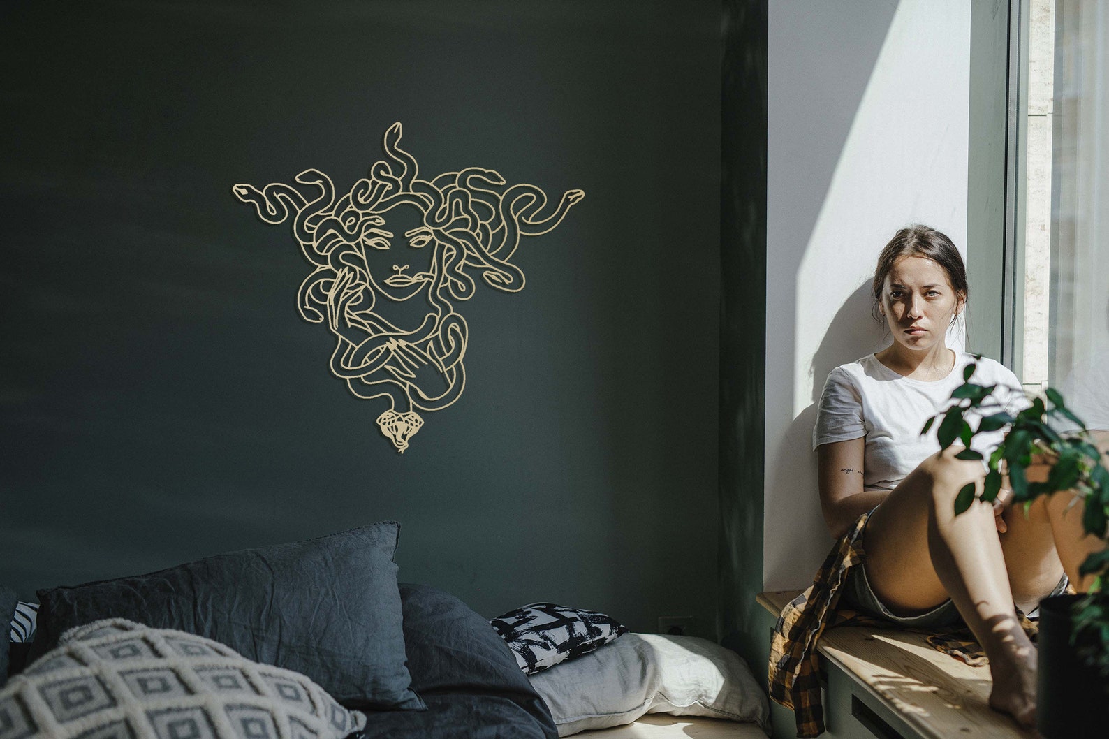 Medusa Gold Metal Wall Art: Greek Mythology Decor - Etsy