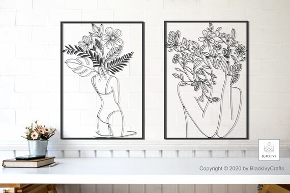 Female Body Wall Decor Set Large Wall Decor Metal Wall Art | Etsy