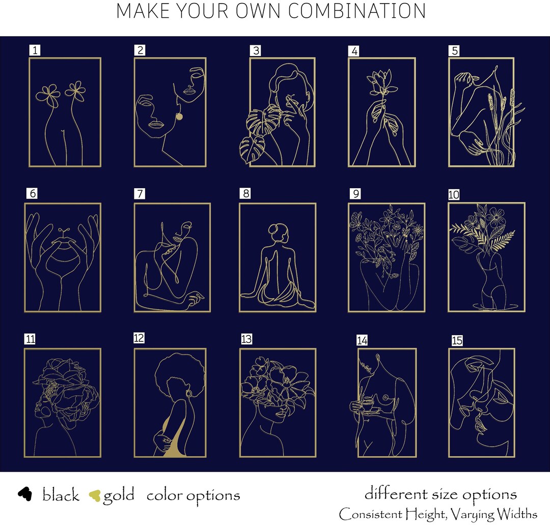 Custom Woman Metal Wall Art: Gold Female Body Decor Set - Etsy