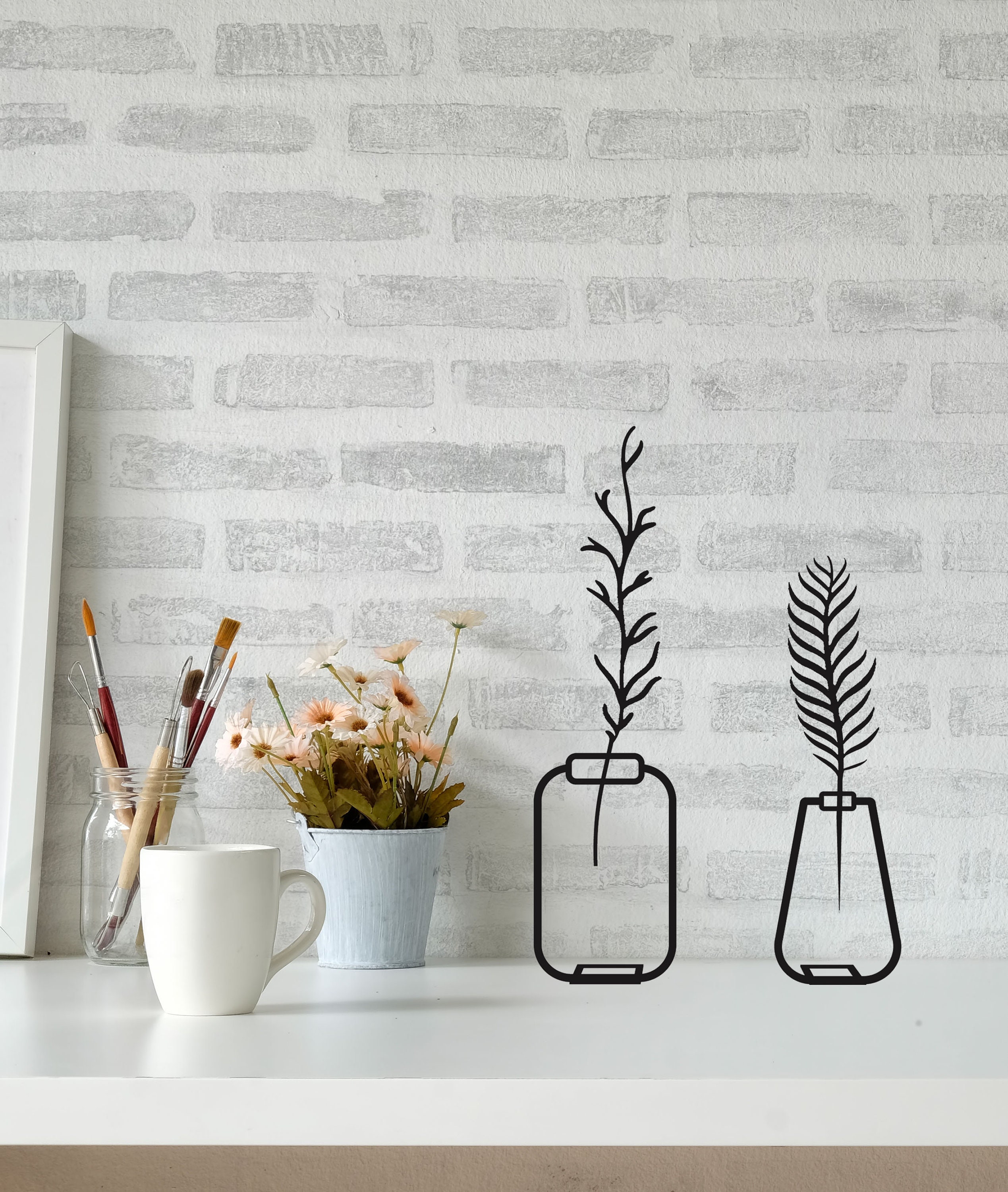 Modern Vase Modern Metal Vase Minimal Shelf Decor Metal Art | Etsy