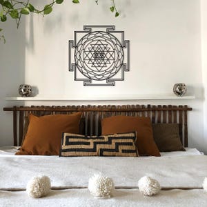 Sri Yantra Gold Metal Wall Art, Sacred Geometry Decor - Etsy
