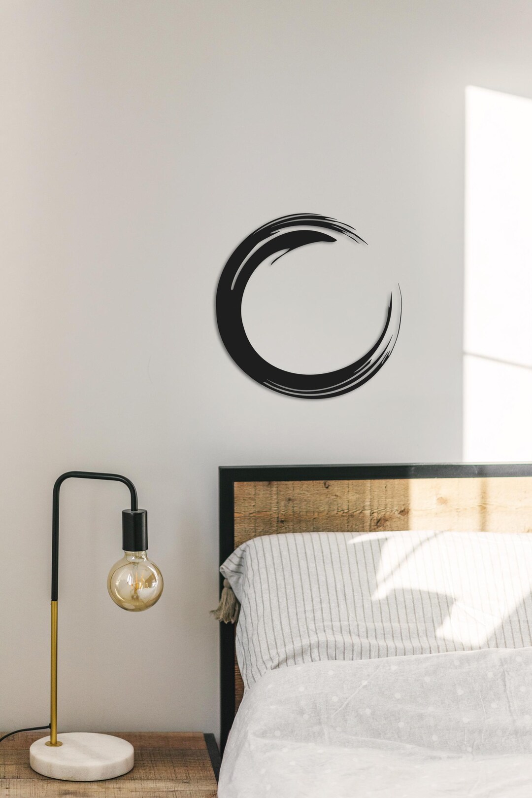 Zen Circle Wall Decor, Enso Circle Metal Wall Art, Japanese Calligraphy ...