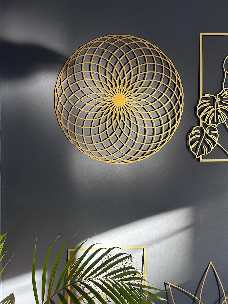 Eternal Life Lotus Metal Wall Art: Gold Sacred Geometry - Etsy