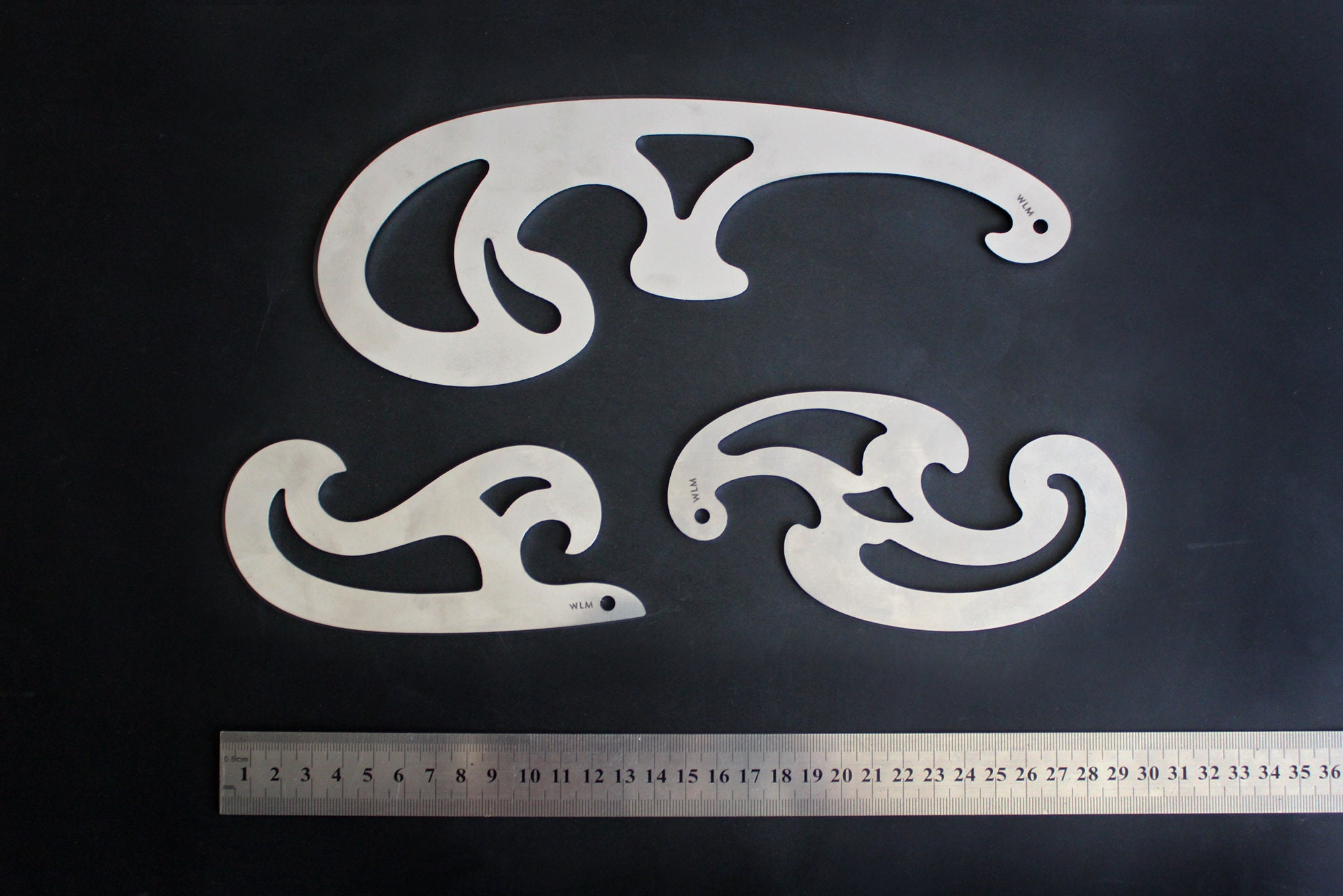 French Curve Set of 3 Rulers Leather Craft Tool Steel French | Etsy Canada