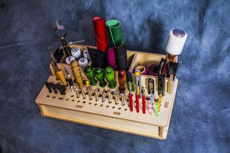 Wood Tool Organizer for Leather Craft Tools Desk Organizer - Etsy Canada