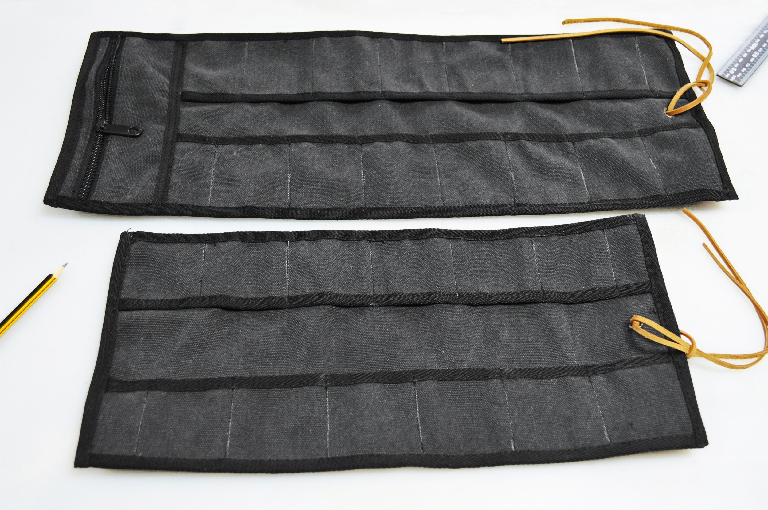 Canvas Tool Roll With Zipper Pouch Chisel Roll for - Etsy Canada
