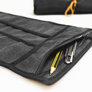 Canvas Tool Roll With Zipper Pouch Chisel Roll for - Etsy Canada