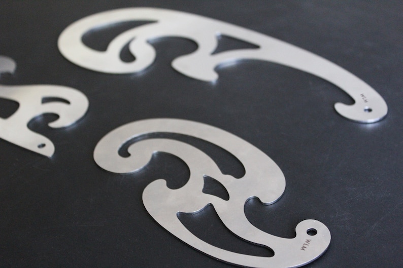 French Curve Set of 3 Rulers Leather Craft Tool Steel French - Etsy Norway