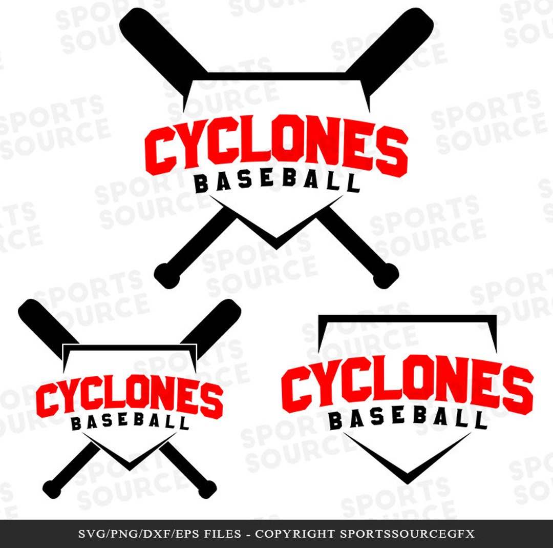 Cyclones Baseball SVG DXF PNG Files, Team Logo, Silhouette Files ...