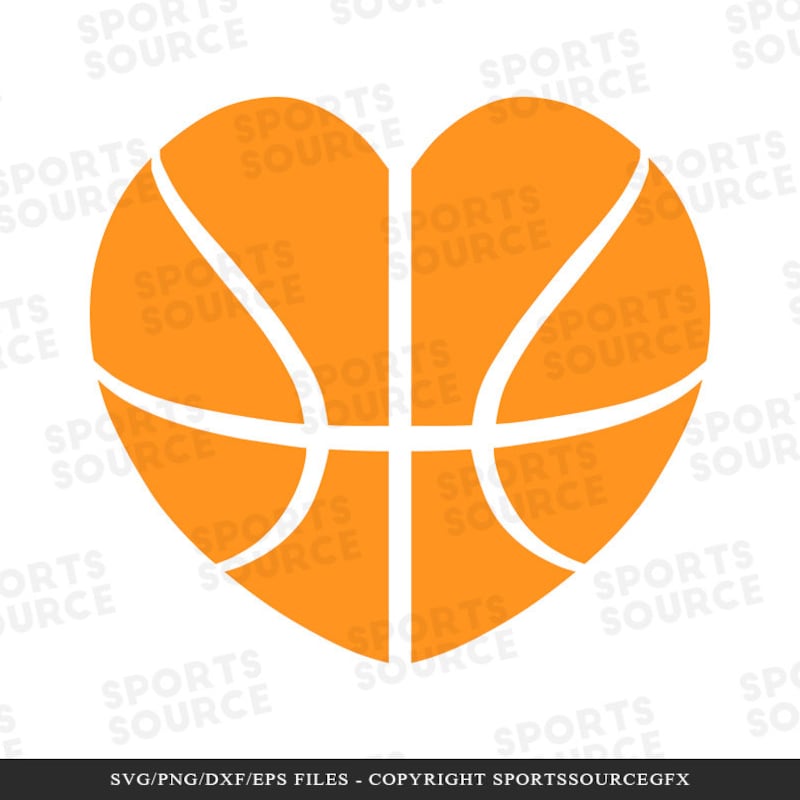 Basketball Heart Svg - Etsy
