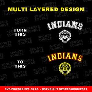 Indians Logo SVG, Sports Team Template for Football, Baseball ...