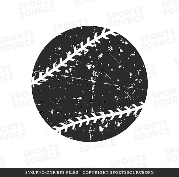 Distressed Baseball SVG Baseball SVG Silhouette Files | Etsy