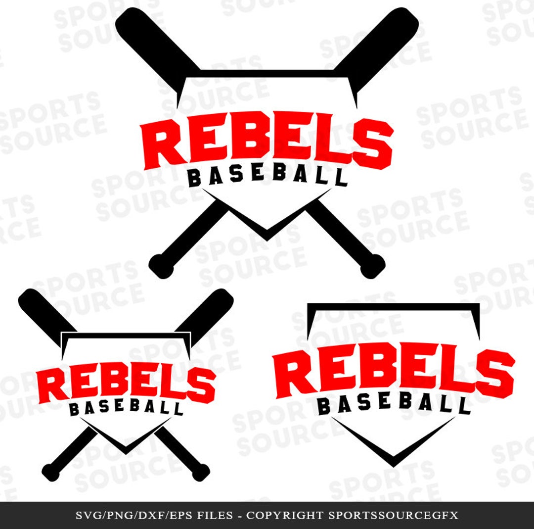 Rebels Baseball SVG DXF PNG Files, Team Logo, Silhouette Files, Cricut ...