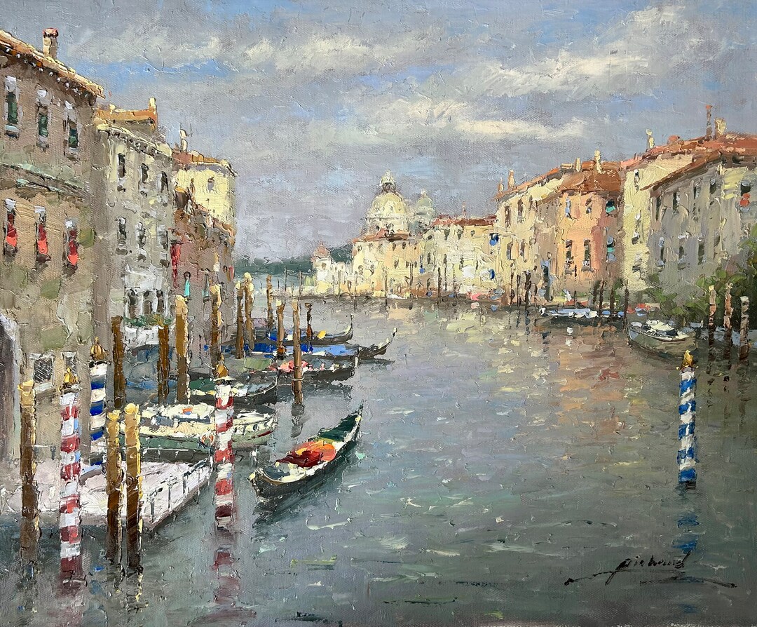 Italian Venice City Landscape Painting, Original Venice City Art ...