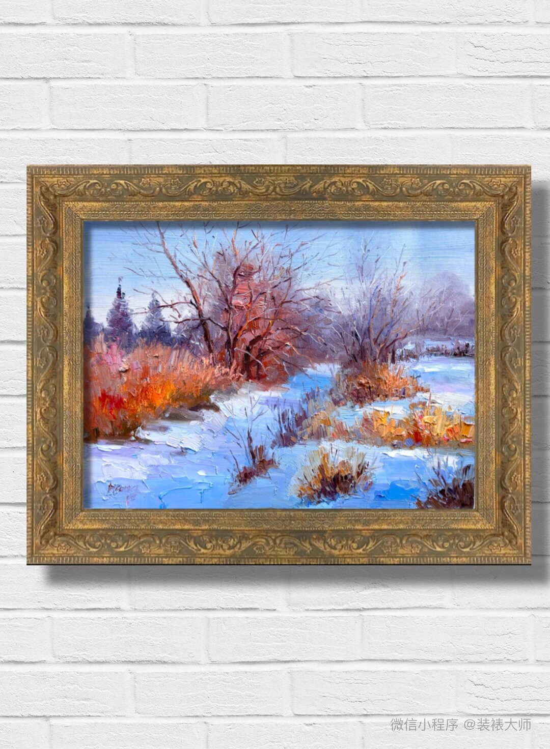 Original Impression Oil Painting Scenery After Snow Home Decoration ...