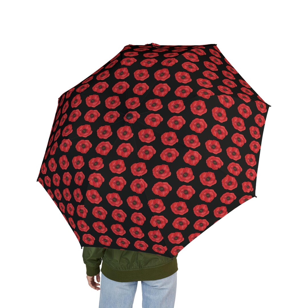 Wicked Poppy Black Umbrella Fun Unique Gift for Rainy Days Cute Rain ...
