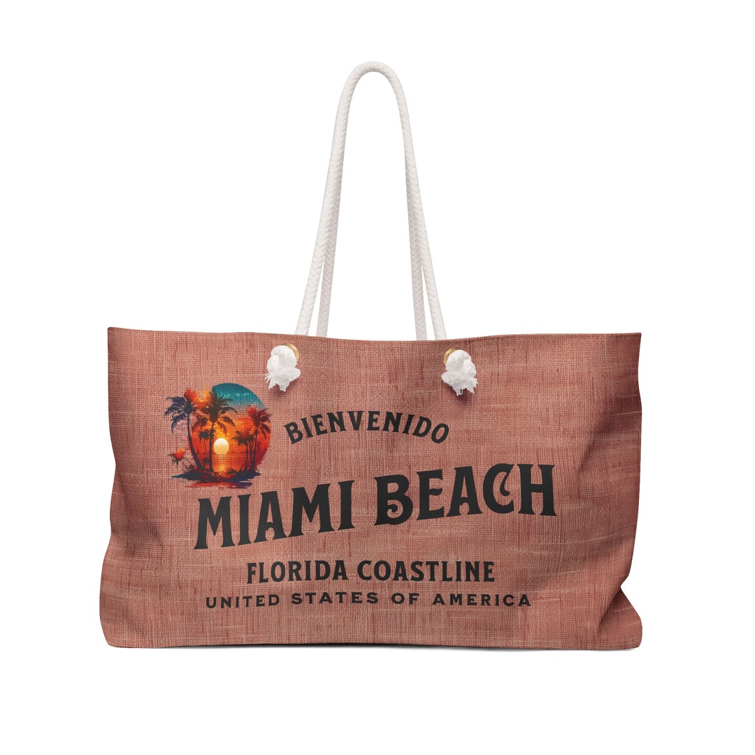 Miami Beach Tote Bag Gift for Women Reusable Travel Shopping Accessory ...