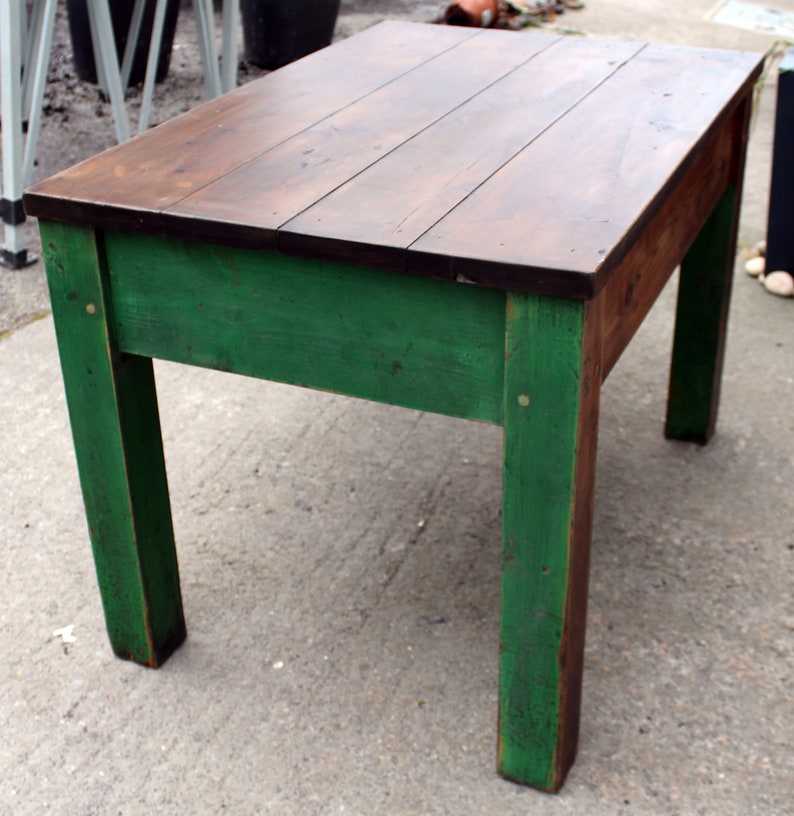 Rustic Solid Wood Country Coffee Table (stained/green) - Etsy