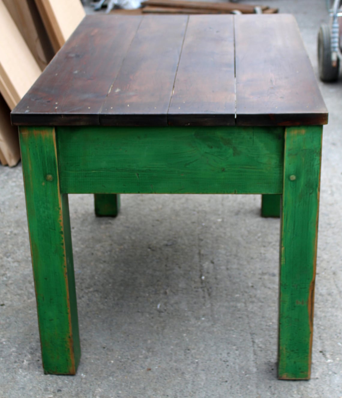 Rustic Solid Wood Country Coffee Table stained/green - Etsy