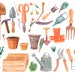 Garden Tools Watercolor Clipart. Watercolor Tools Clip Art. Spring ...