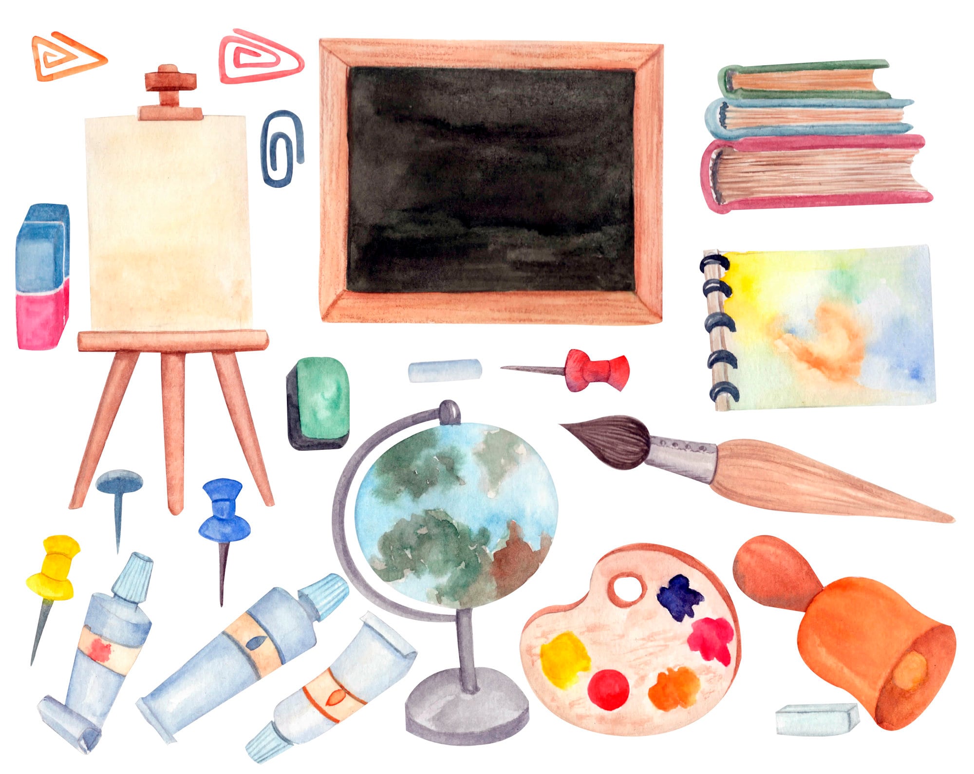Back to School Clipart Teacher Clipart. Watercolor Clip Art - Etsy