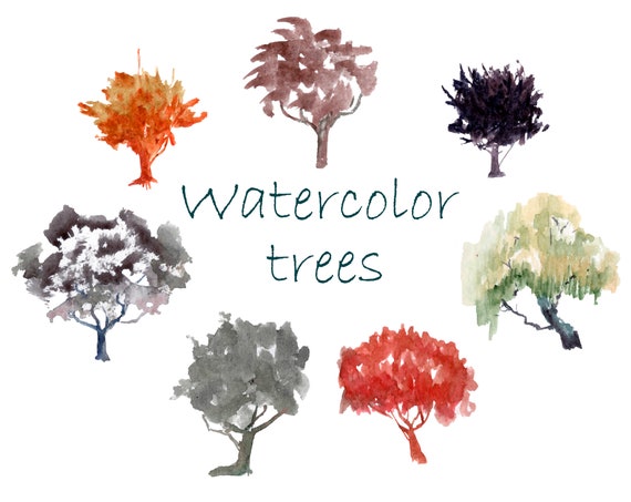 Landscape Clipart Trees. Nature Clipart | Etsy