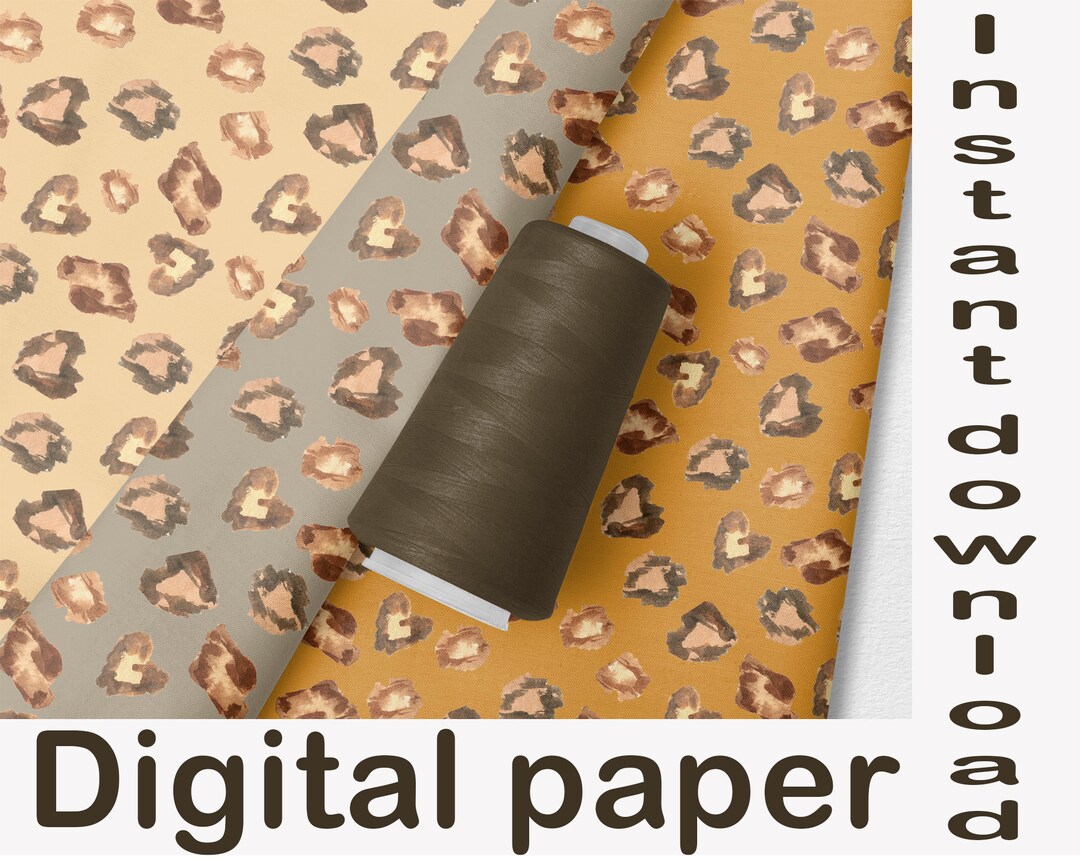 Watercolor Leopard Print Digital Paper, Animal Print Digital Scrapbook ...