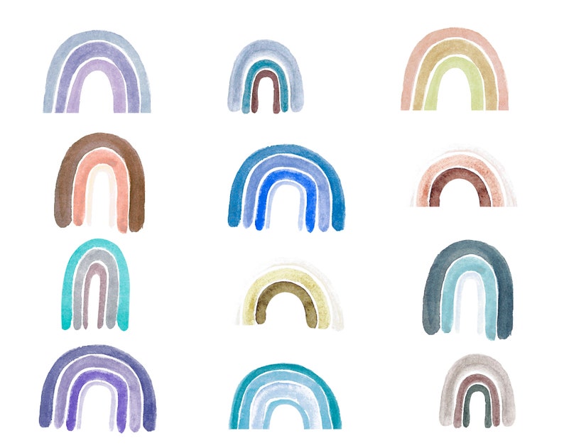 Rainbow Png Clip Art. Bundle Clipart - Etsy
