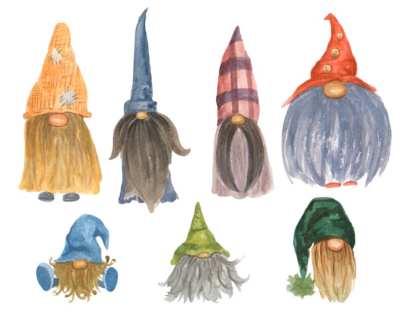 Christmas Gnome, Pine Tree Clipart - Etsy