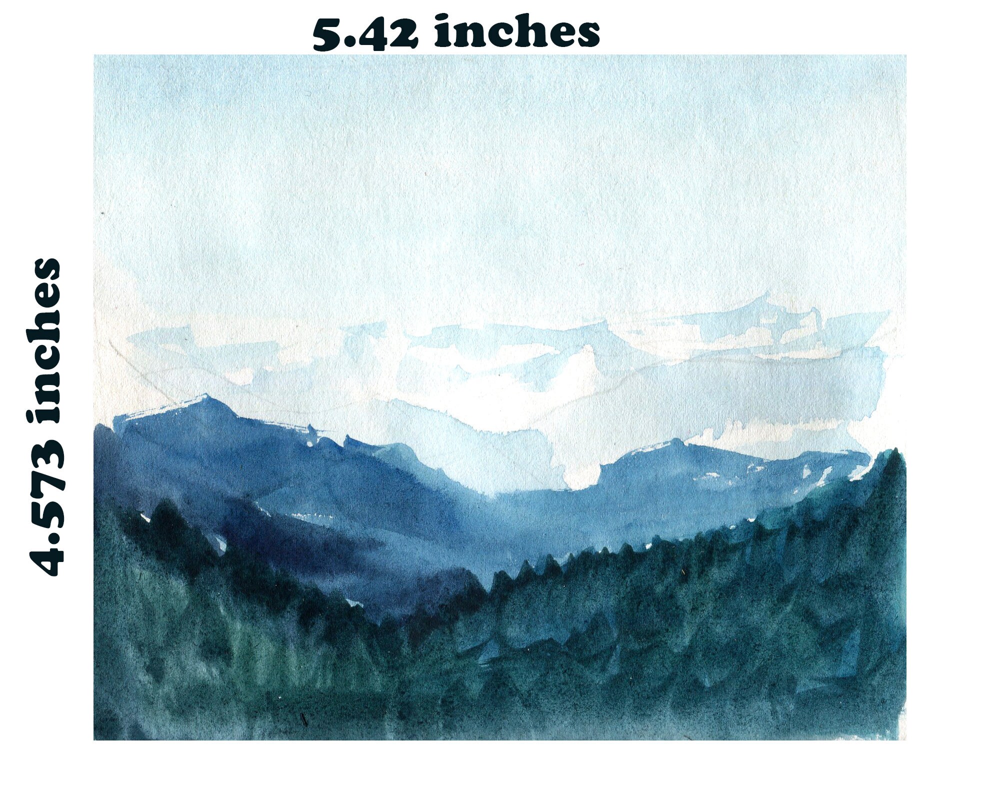 Blue Ridge Mountains Clipart, Watercolor Landscape - Etsy