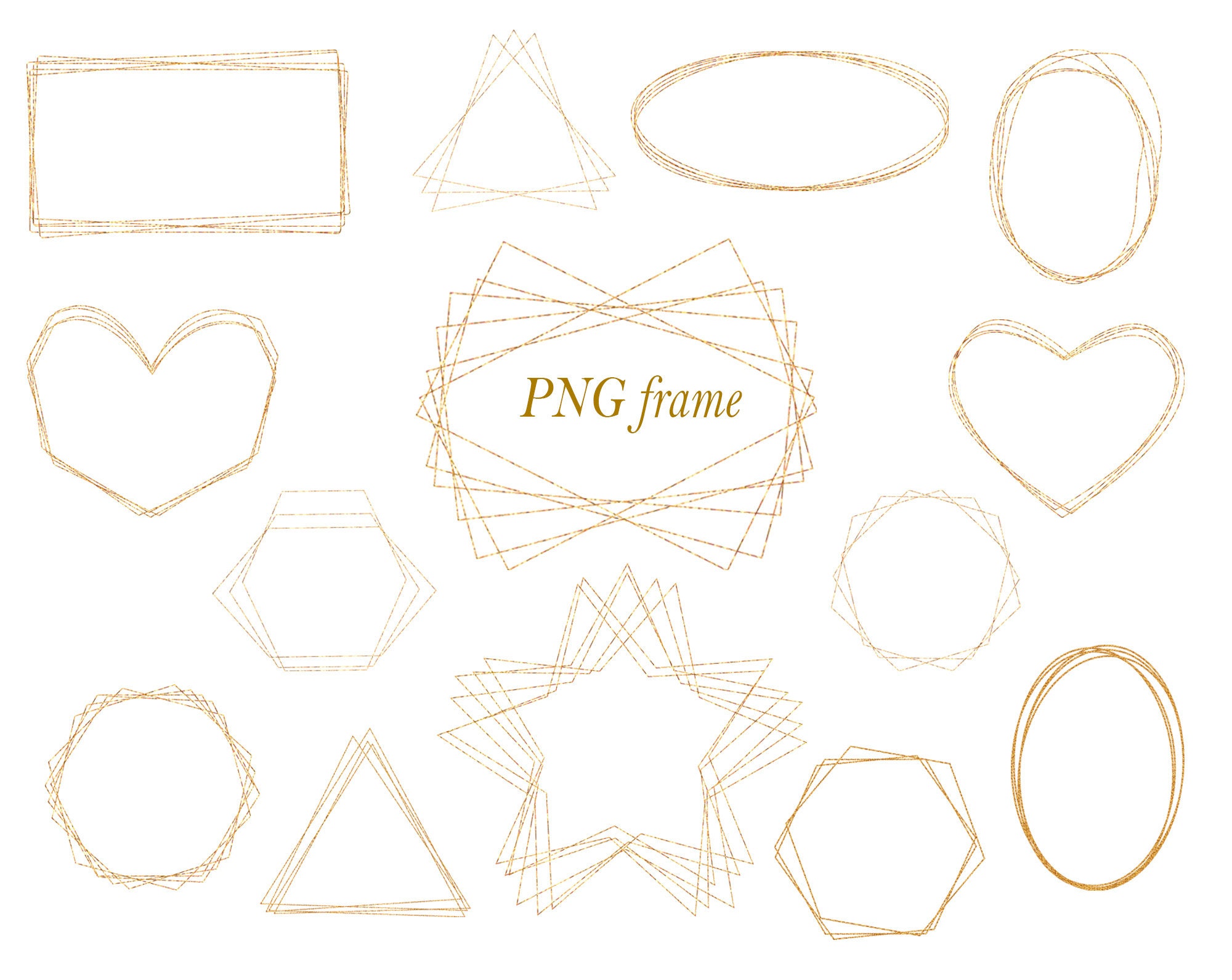 Digital Gold Frames Png - Etsy