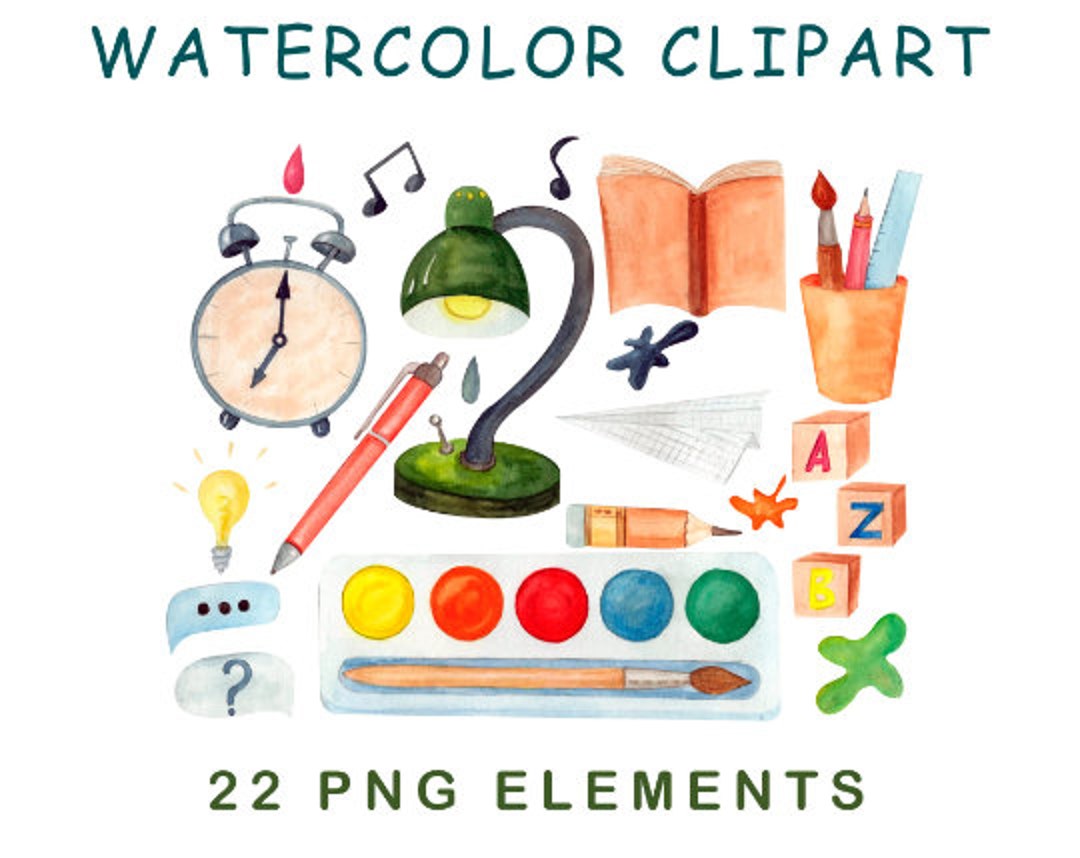 Colorful School Clipart Set for the Perfect Last Day of School - Etsy