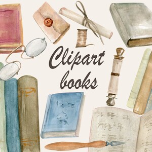 Book Stack Clipart Library Books Vintage Rows Graphics - Etsy