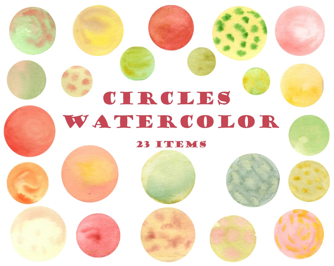 Watercolor Dots, Circle Clipart, Abstract, Splashes Clip Art - Etsy