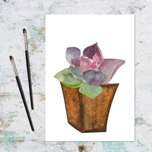 Succulent Clipart Bundle With Watercolor Flowers Instant Download ...