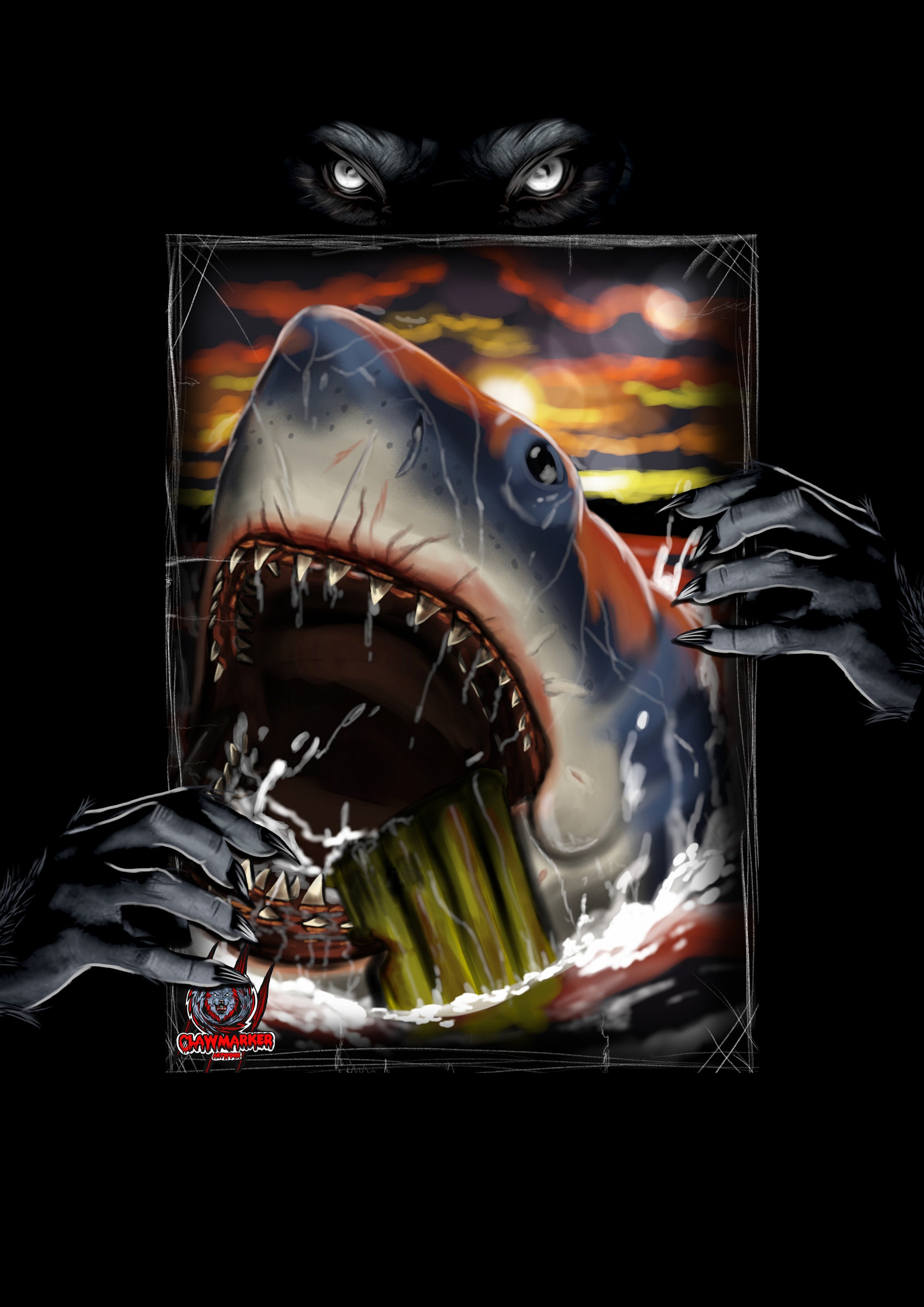 Jaws Print (original Digital Artwork) - Etsy