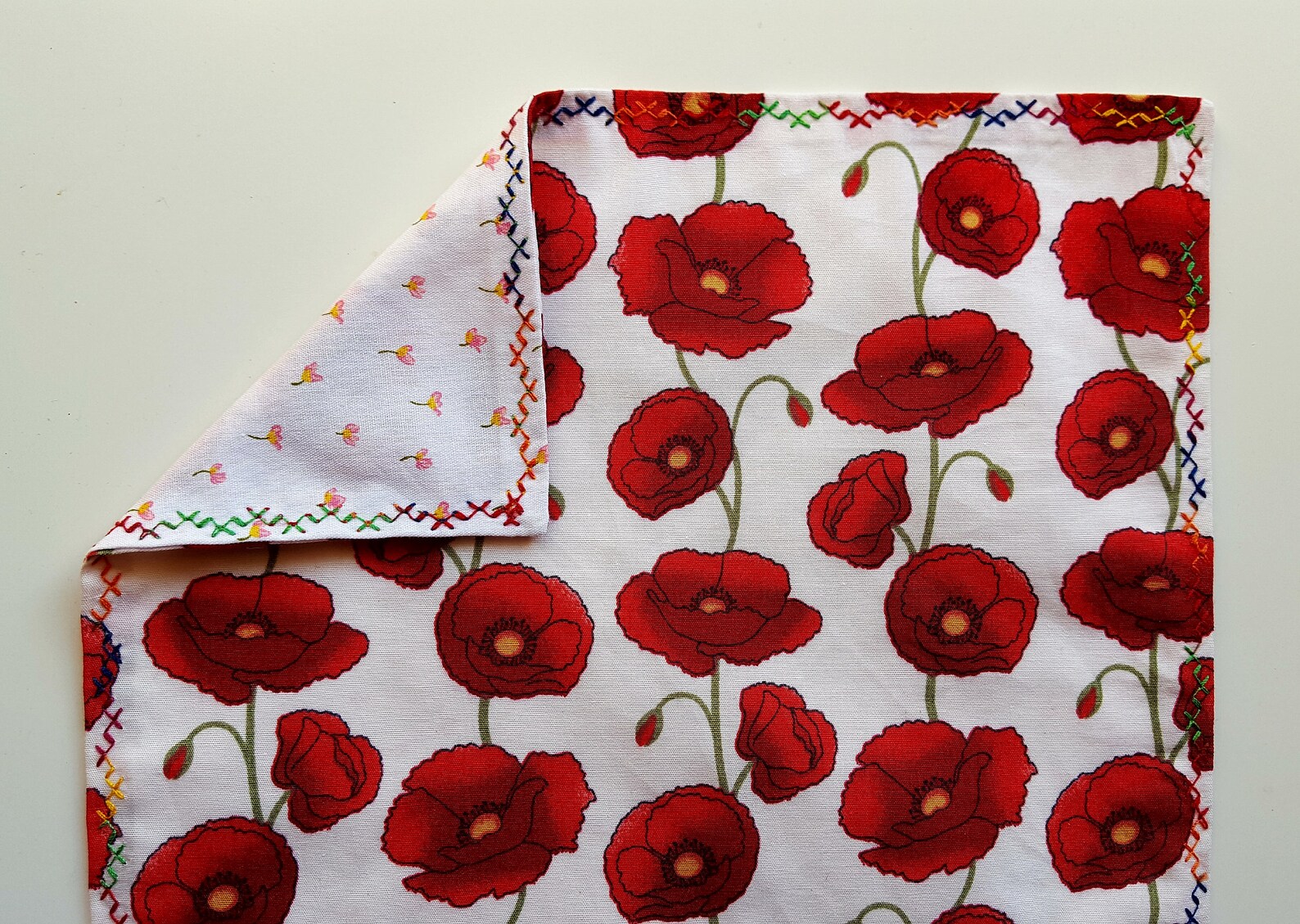 4 fabric handkerchiefs made of 100% cotton two-layer. Ships. | Etsy