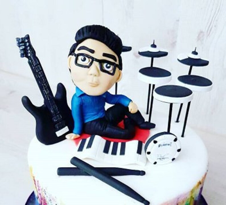 Fondant Keepsake Polymer Clay Digital Electric Drum Guitar Keyboard ...