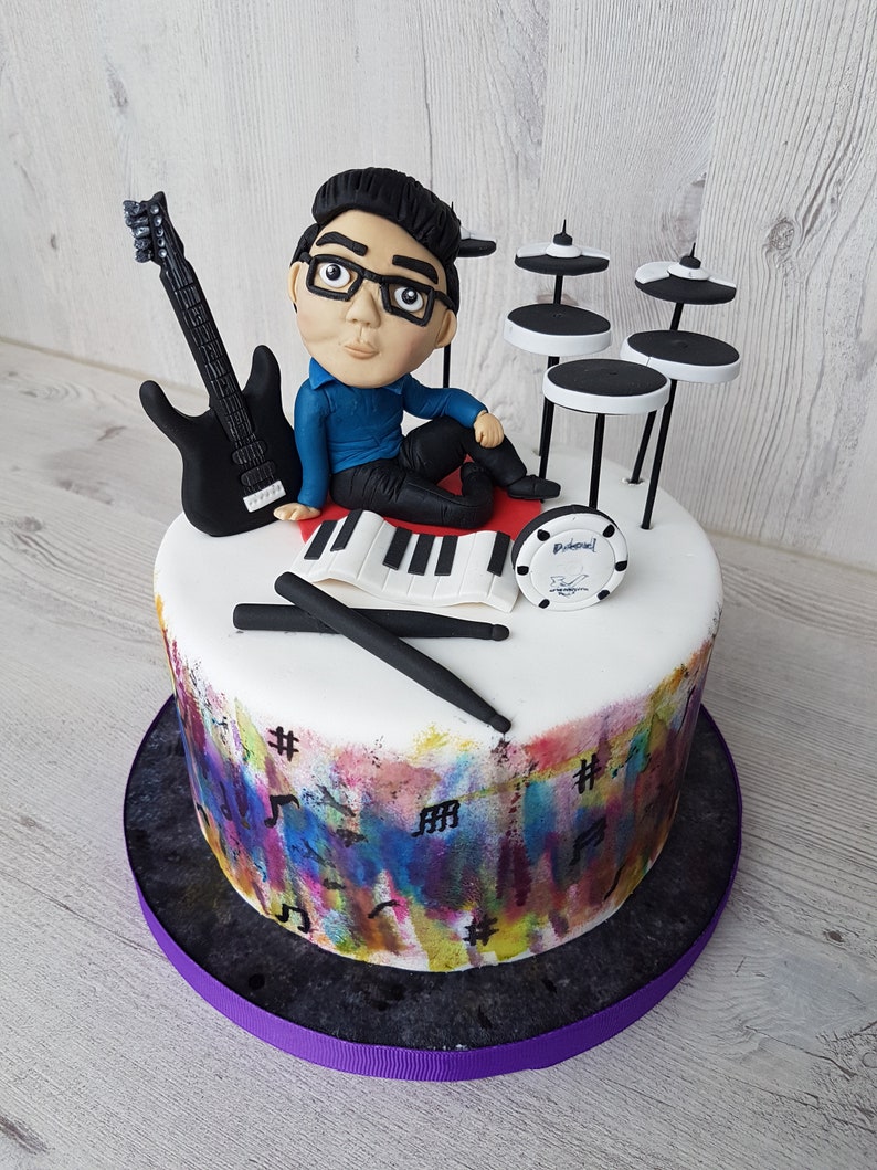 Fondant Keepsake Polymer Clay Digital Electric Drum Guitar Keyboard ...