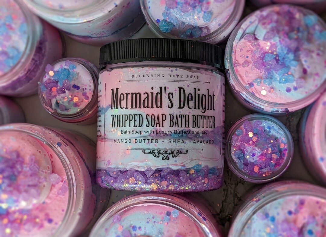 Mermaid's Delight Whipped Soap Bath Butter Mango Butter Shea Avocado - Etsy